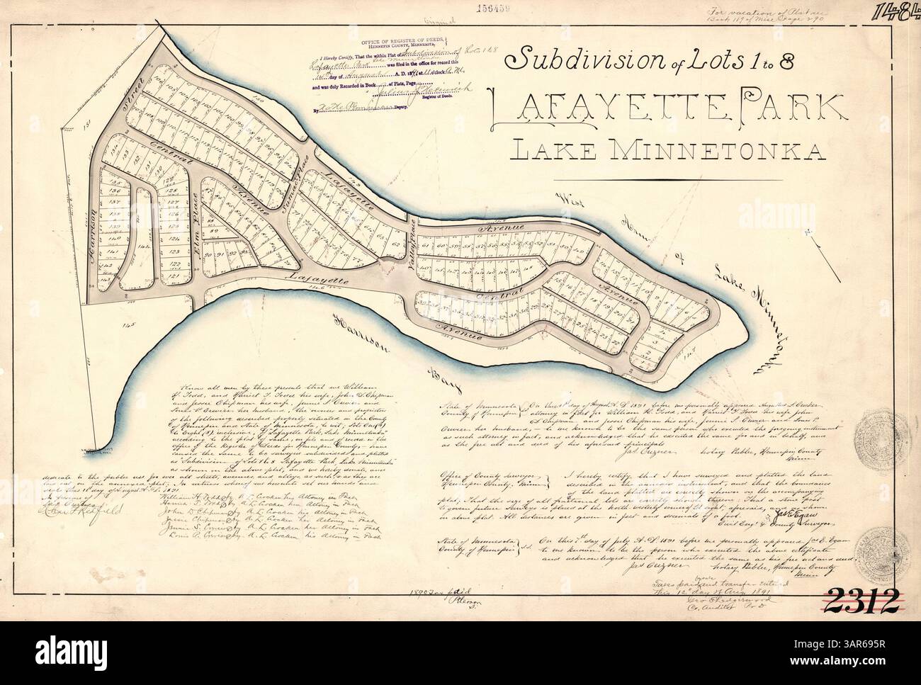 The subdivision of lots 1 to 8 at Lafayette Park in Hennepin County ...