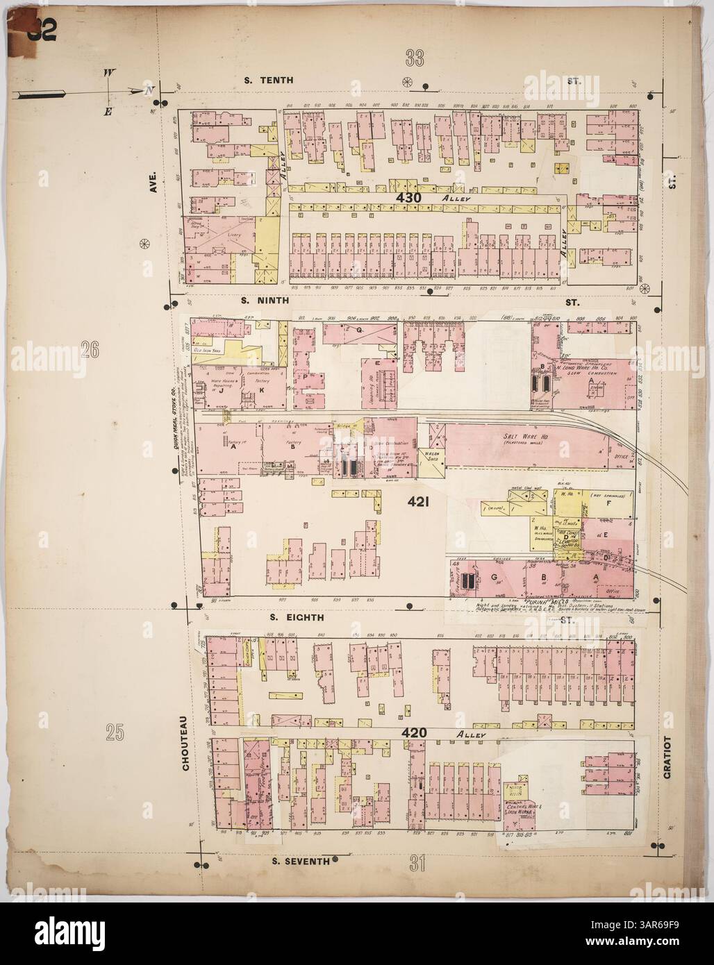 Whipple’s 1897 fire insurance map of St. Louis, Vol. 1, Page 32 ...