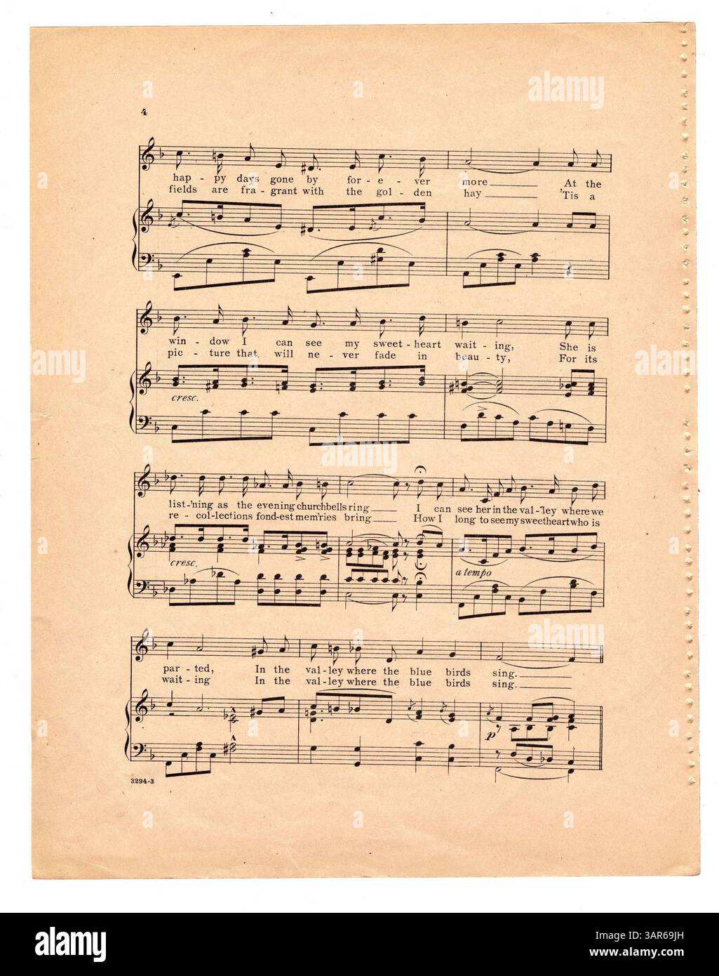 'In the Valley Where the Bluebirds Sing' is a minstrel ballad ...