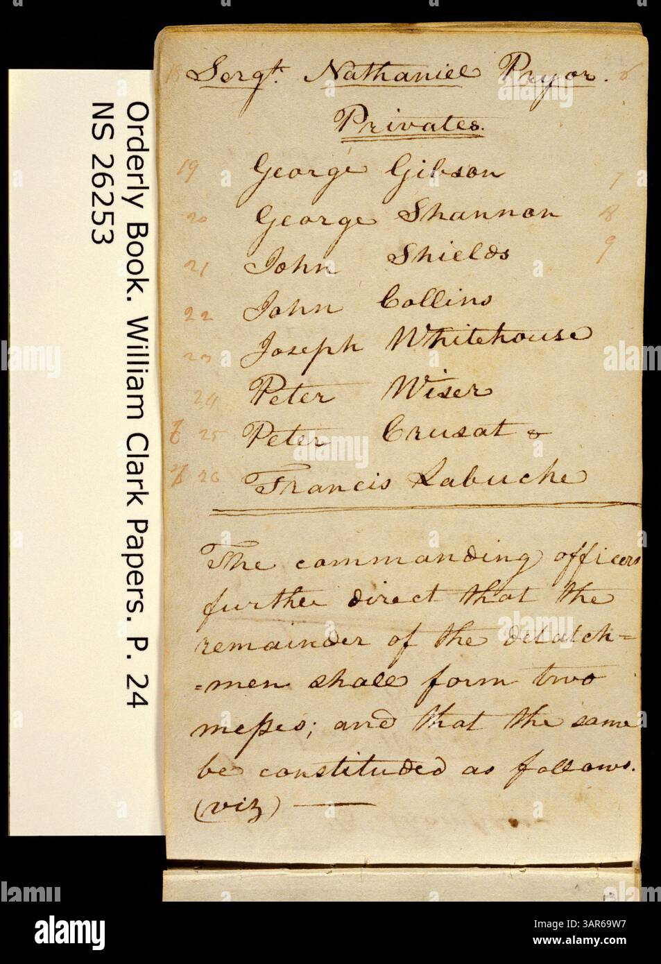 Orderly book entry from the Clark Family Collection, dated May 26, 1804 ...