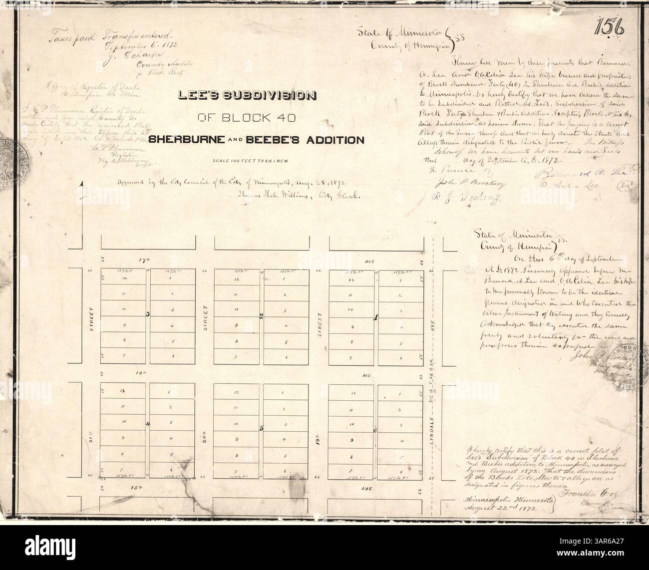 A map detailing the subdivision of Block 40 in Sherburne and Beebe's ...