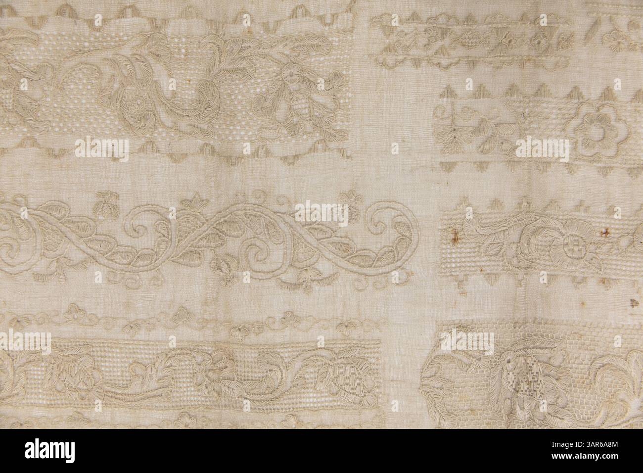 This drawnwork sampler was created by Alvina Henrietta Von Angelrodt ...