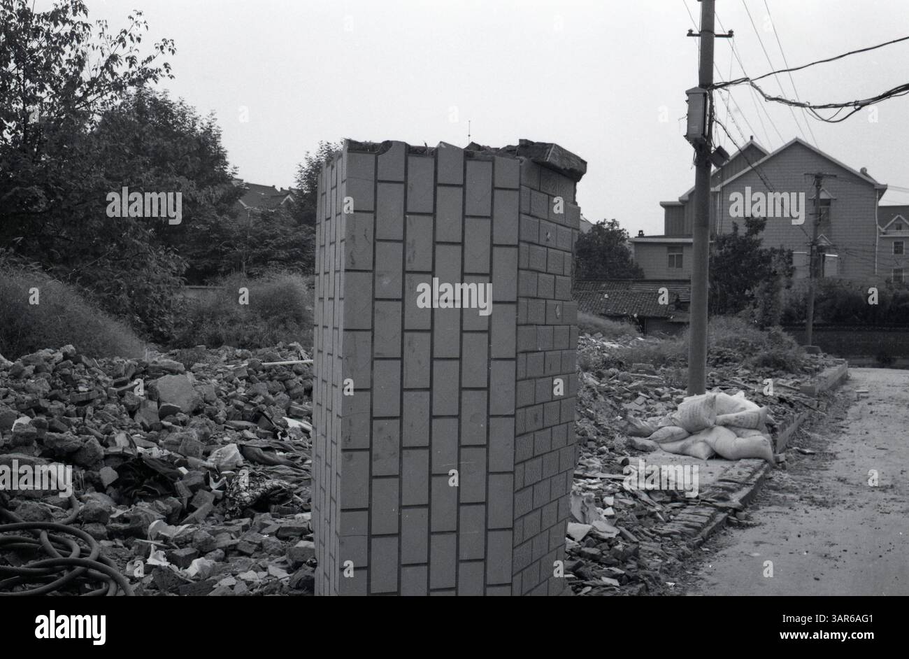 Demolition Site and Urban Expansion in Early 2000s China Suburbs Stock ...
