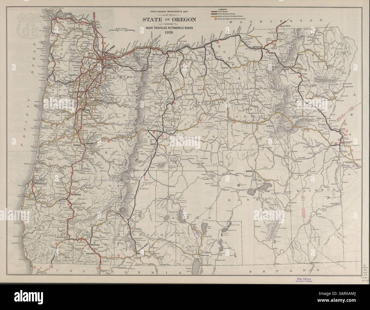 This map from the State Highway Department depicts Oregon's primary ...