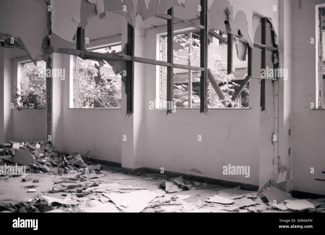 Interior of Abandoned Urban Building with Collapsing Walls - Early ...