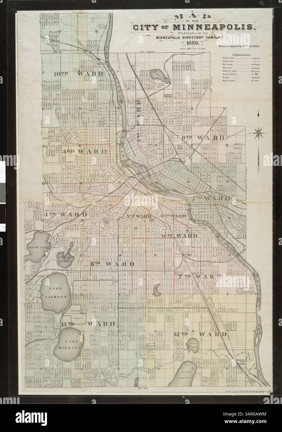 This map of Minneapolis from Hennepin County Library depicts section ...