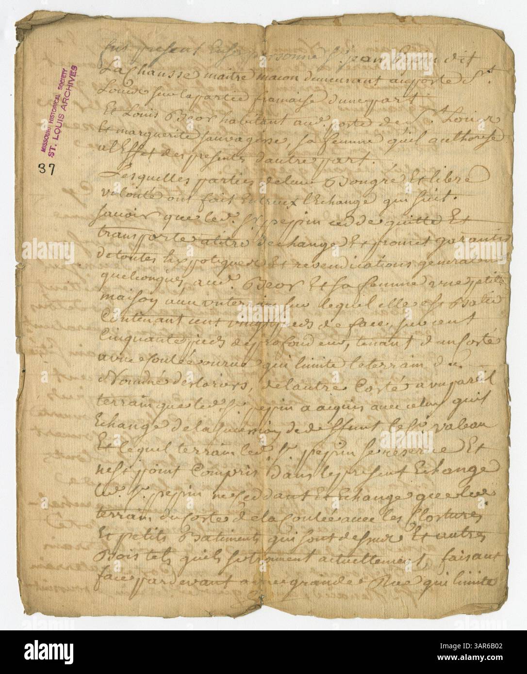 An exchange of property between Jean Pepin Lachance and Louis and Marguerite Beor, recorded on ...