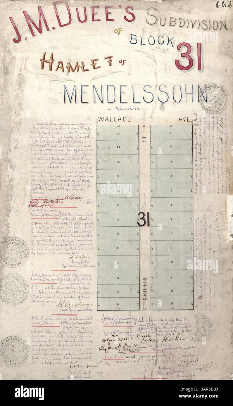 J. M. Goodwin's subdivision plan for Block 31 in the Hamlet of ...