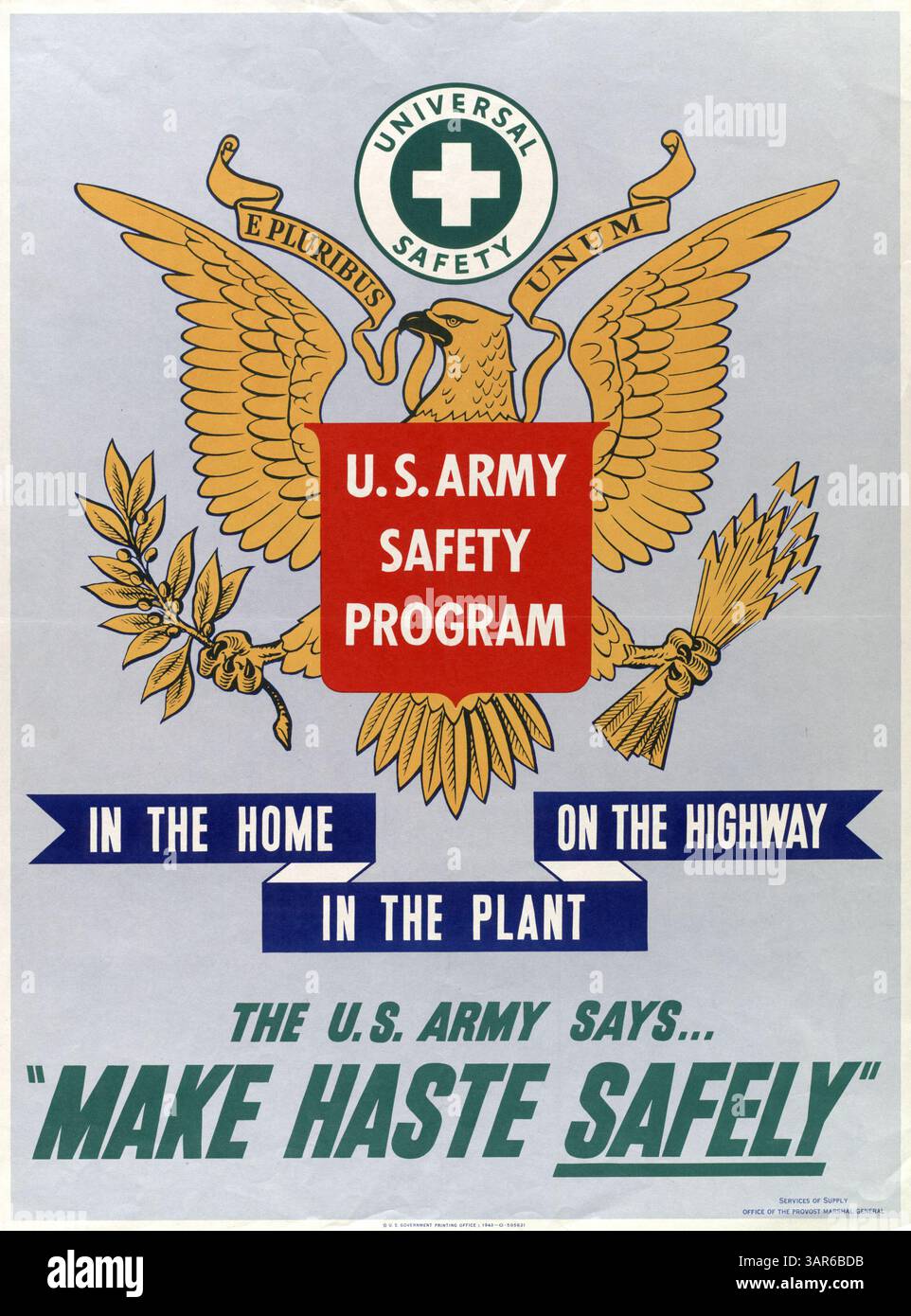 This 1943 U.S. Army safety program poster promotes safety at home, on ...