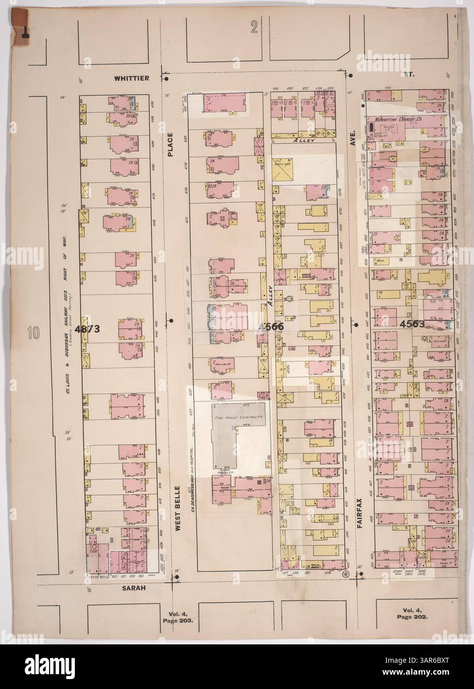 Page 1 of the 1897 Whipple's Fire Insurance Map of St. Louis, providing ...
