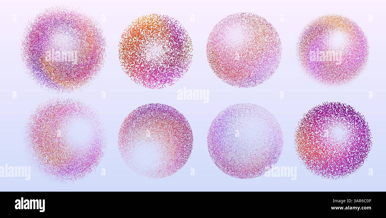 Color grain texture globes set isolated on white background. Vector ...