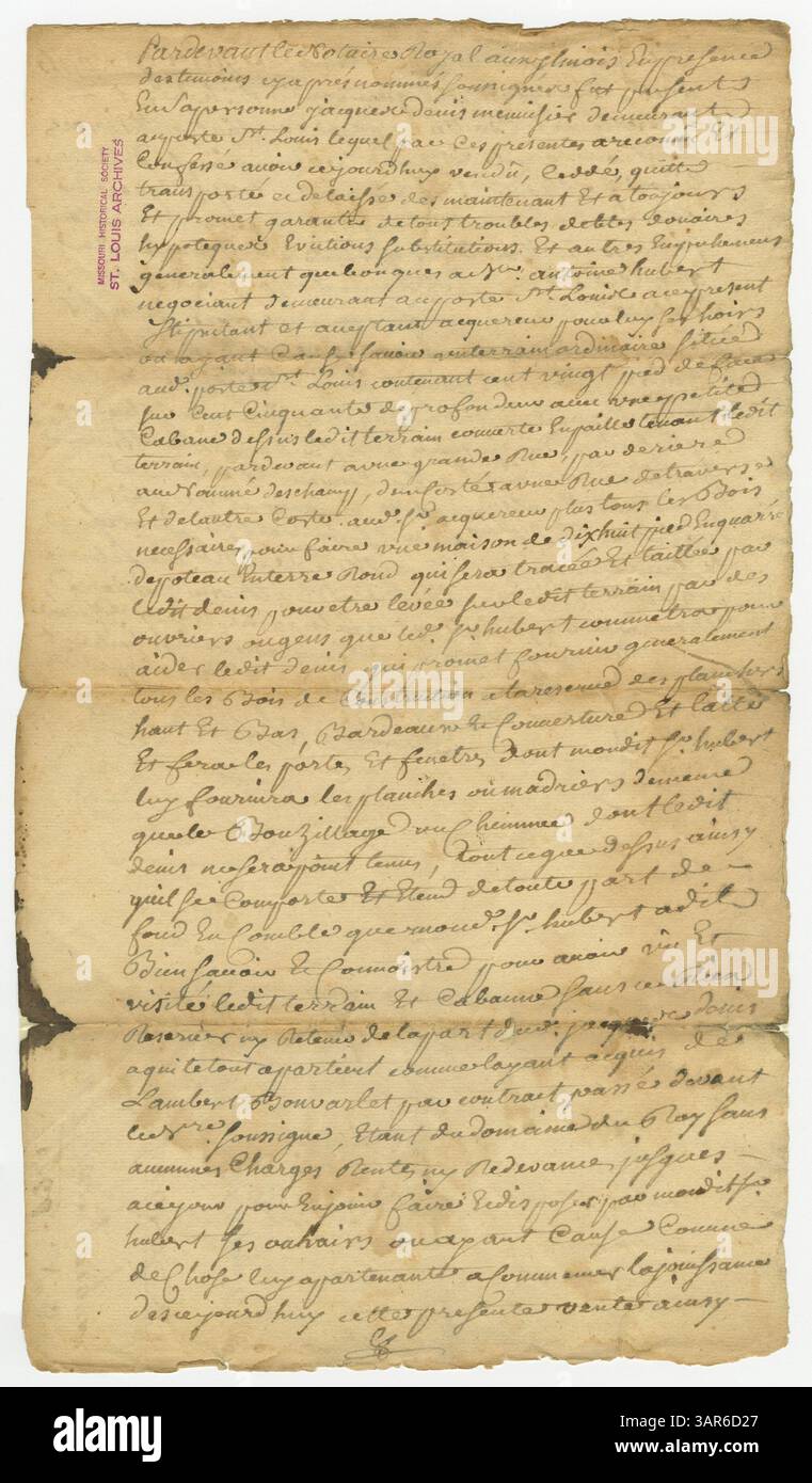 This 1766 property sale document records the transfer of land from ...