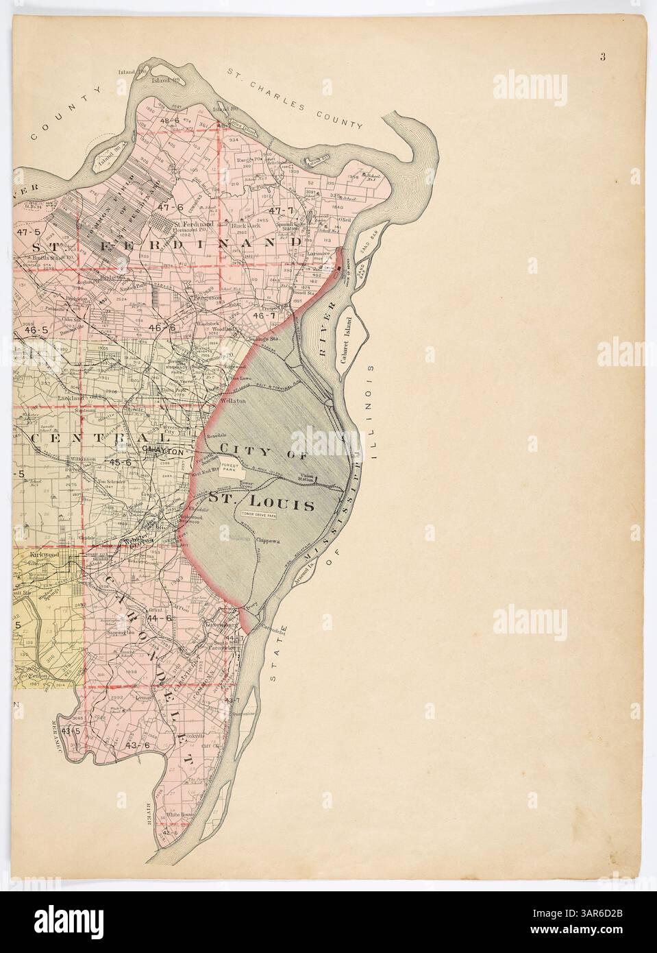 The Plat Book of St. Louis County (Page 3) provides an outline map showcasing the layout of St ...