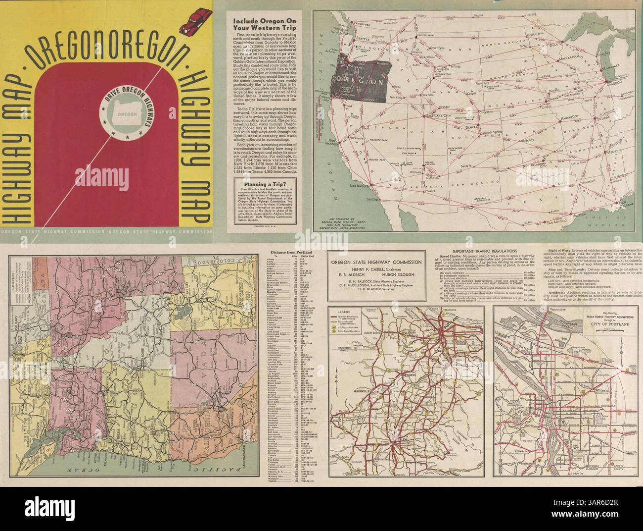 This is a back view of the State Highway Department's map of Oregon ...