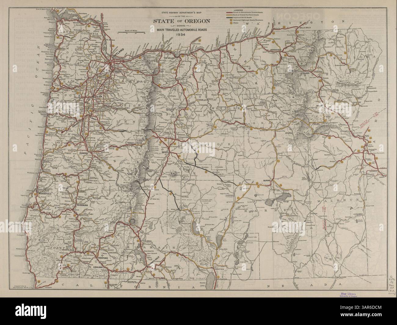 This map, produced by the State Highway Department, shows the main ...