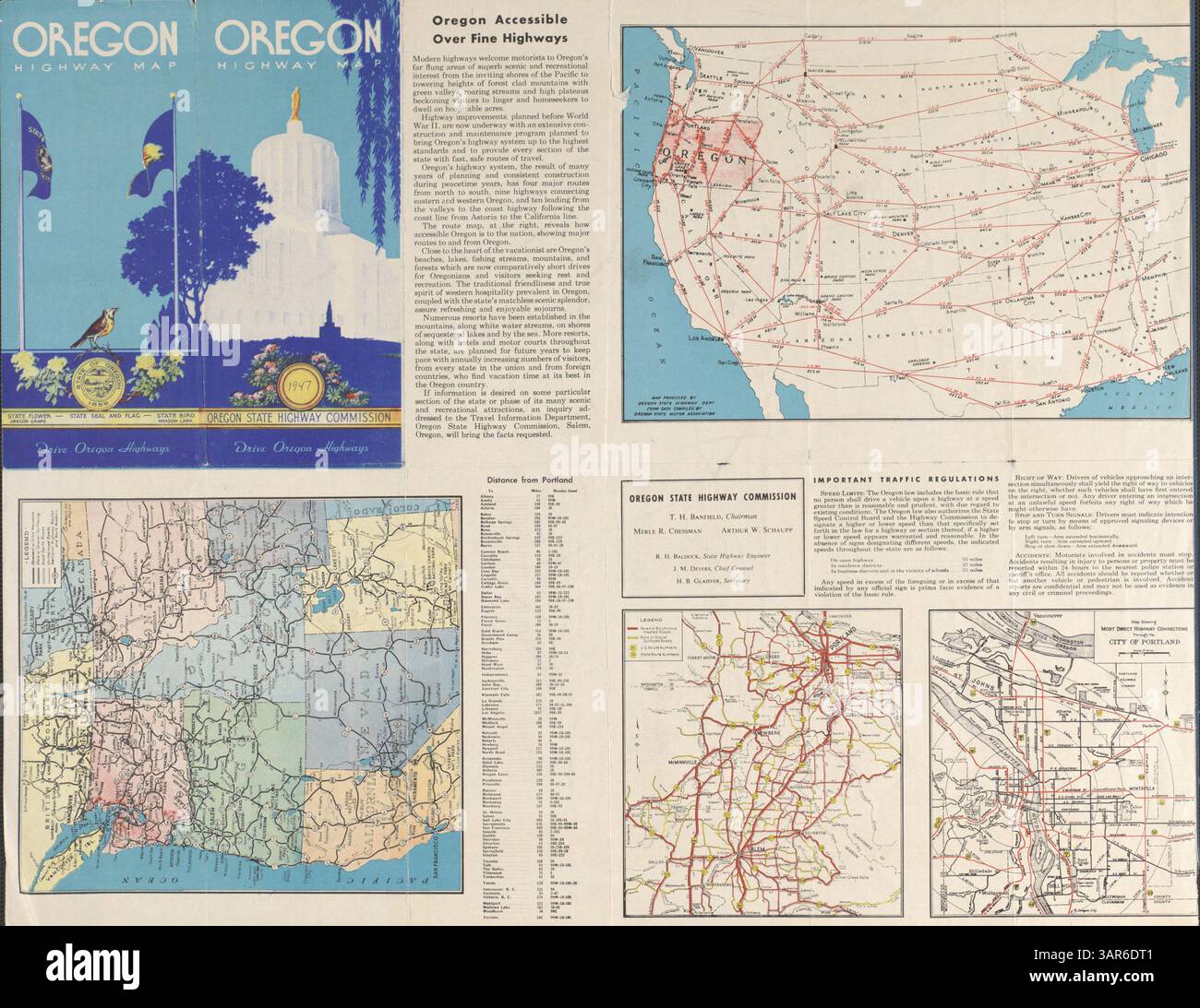 This reverse side of the State Highway Department's map includes ...