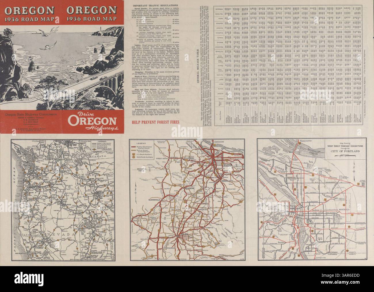 The back side of the State Highway Department's map of Oregon features ...