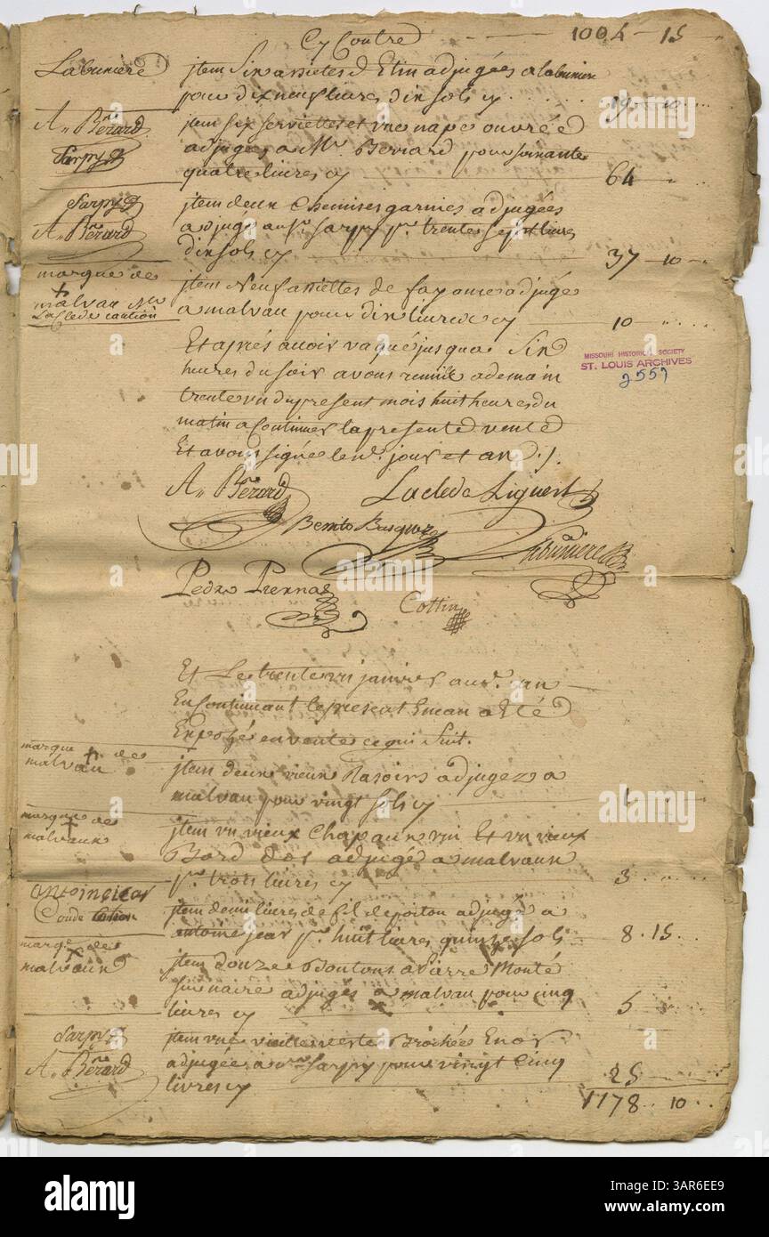 The 1775 estate sale of Louis de Bellerive St. Ange reveals important ...