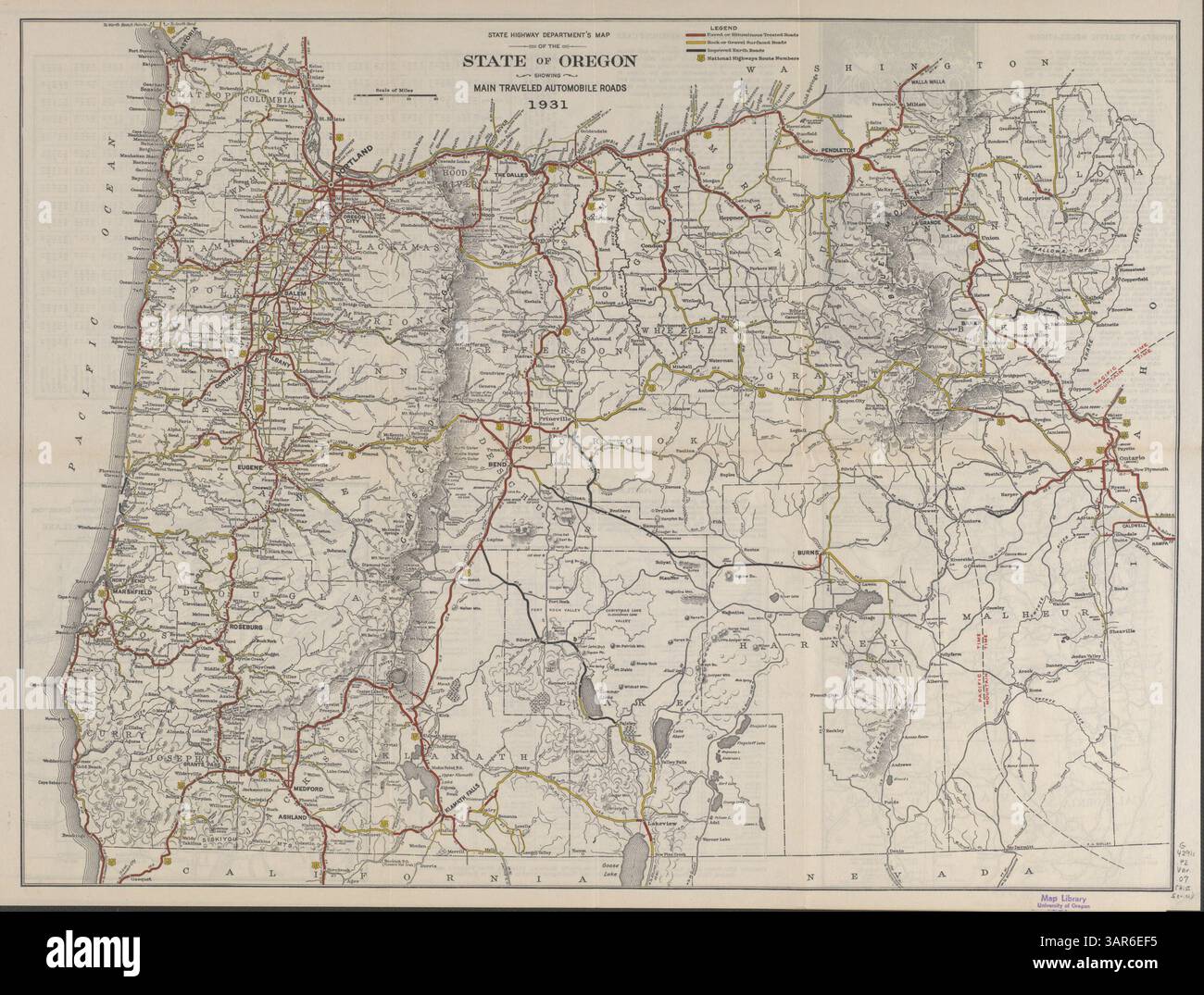 This map provides details of Oregon's main automobile roads, with ...