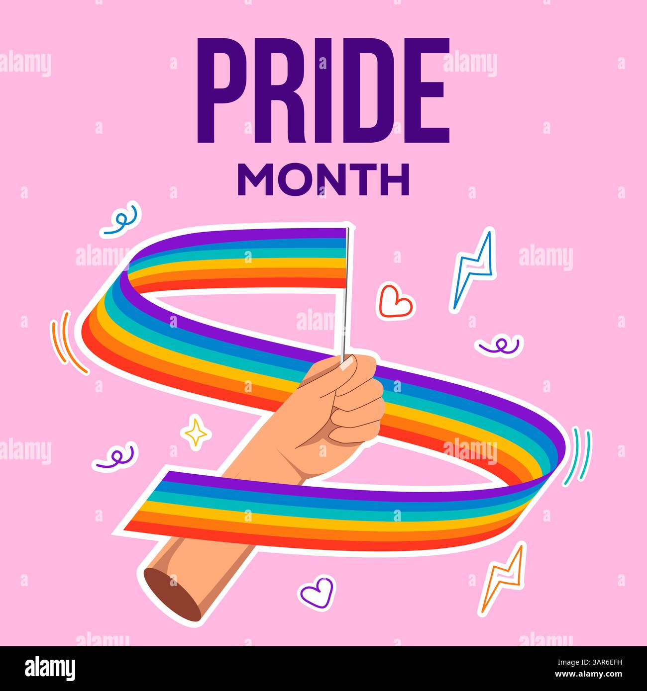 pride month event illustration in flat design style Stock Vector Image ...