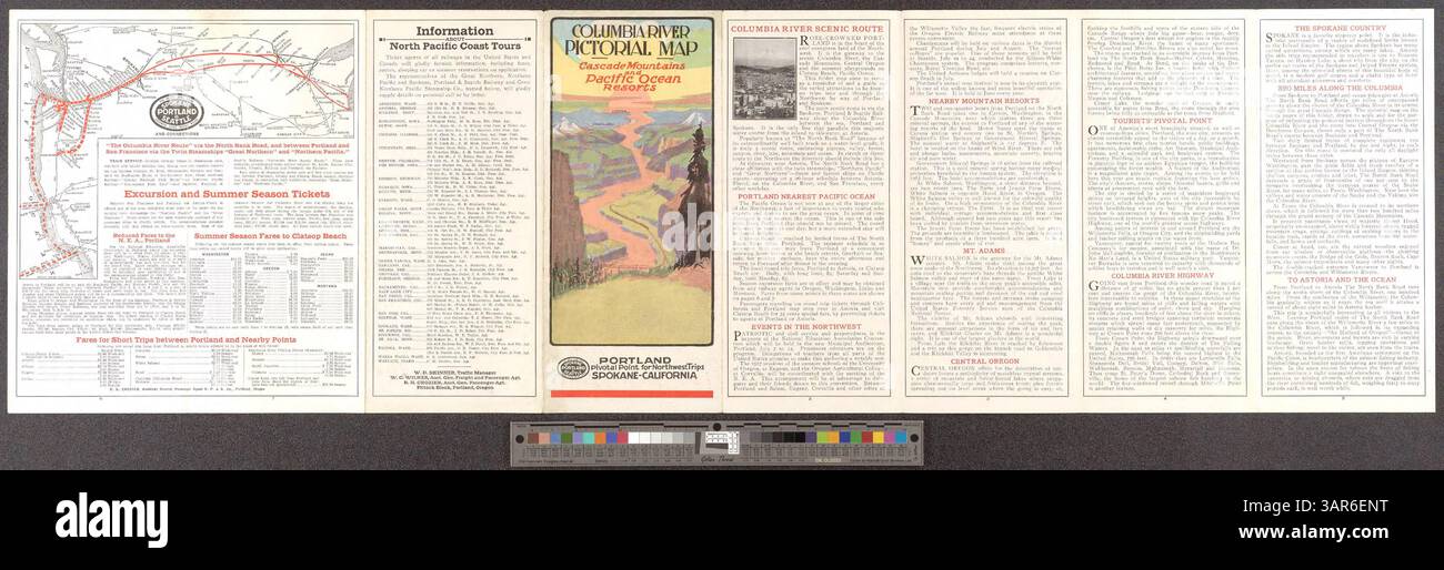 This pictorial map, drawn by Fred A. Routledge, showcases the Cascade ...