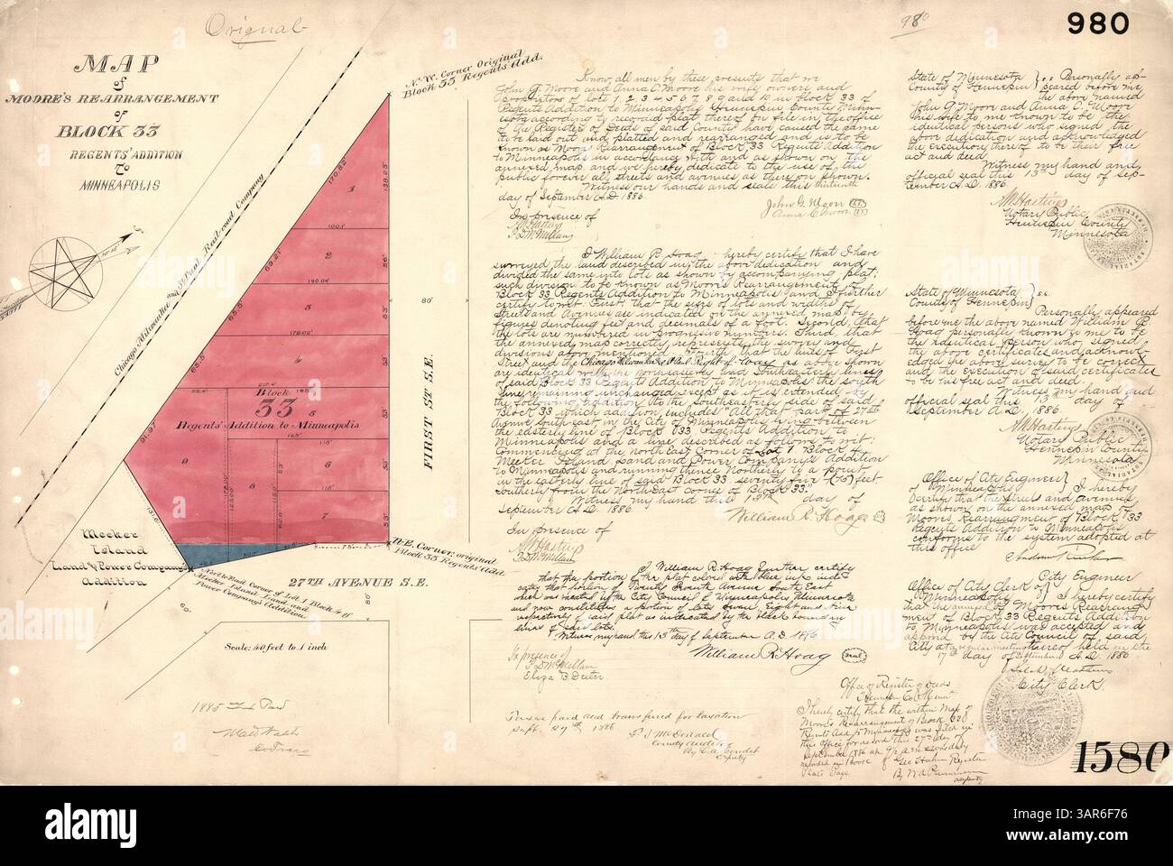 This map shows Moore's rearrangement of Block 33 in Regent's Addition ...