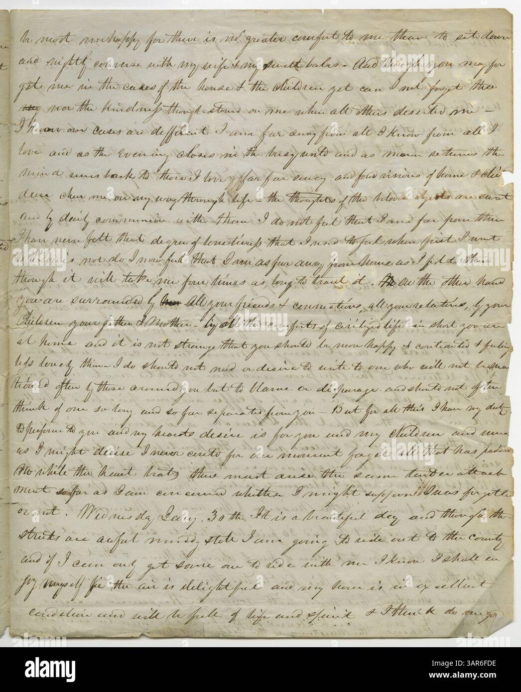 This letter, sent in 1850 by Pardon Dexter Tiffany to his wife, Hannah ...