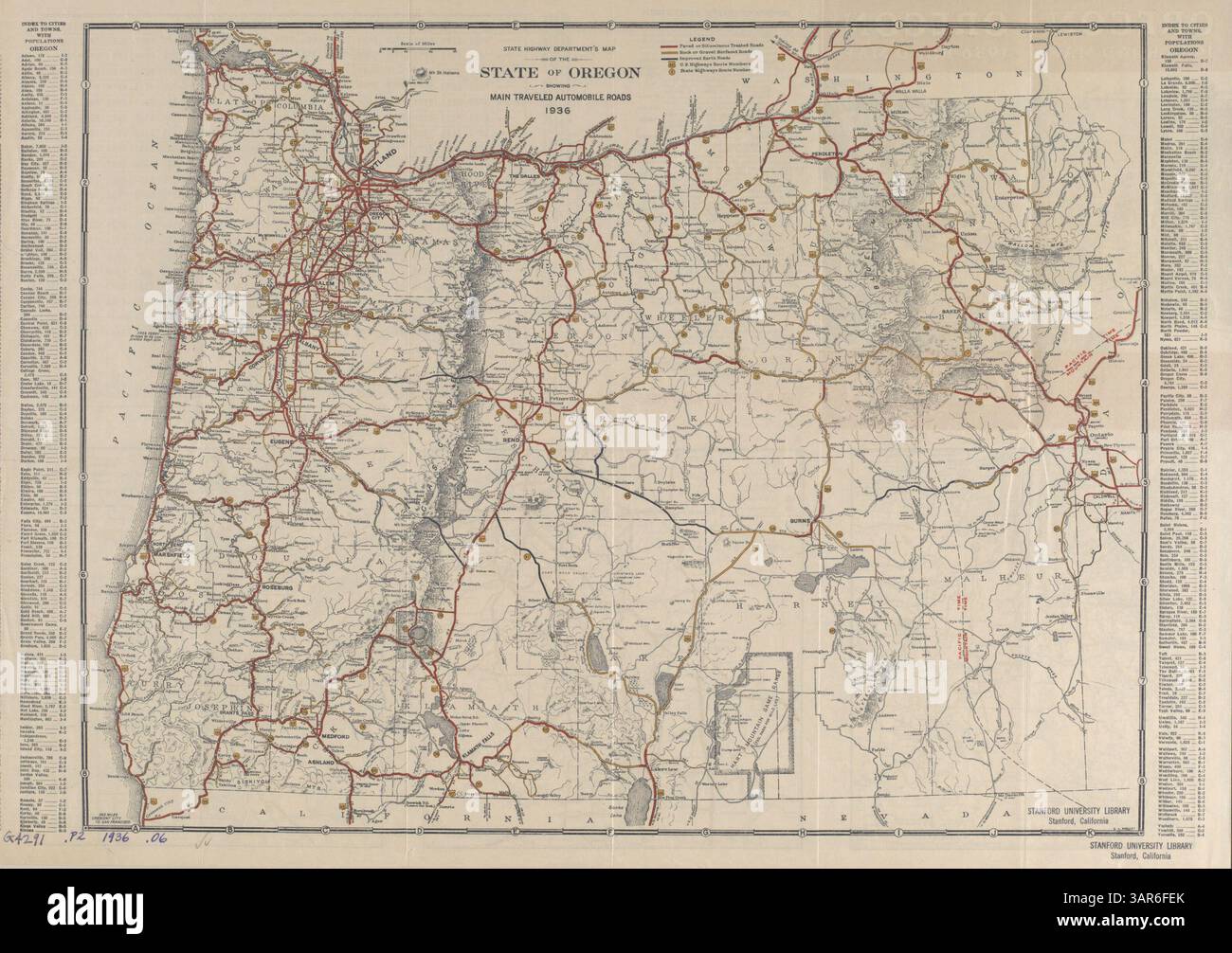 This State Highway Department map shows the main traveled automobile ...
