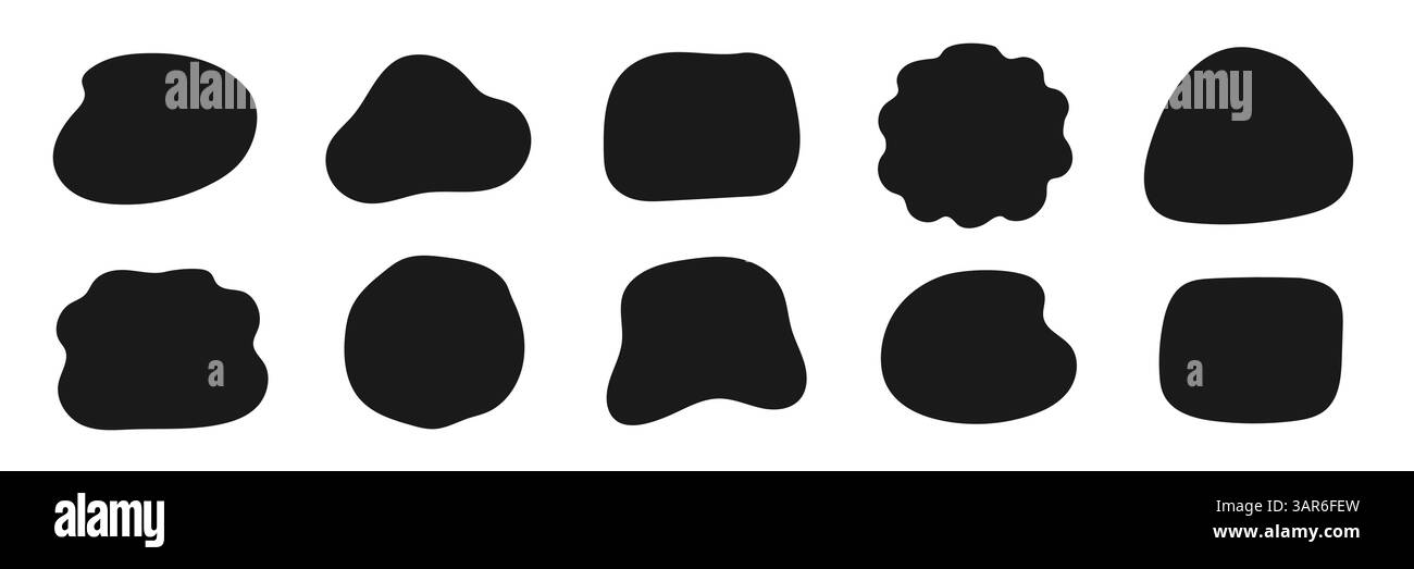 Organic shape round form set. Liquid organic blob curve background ...