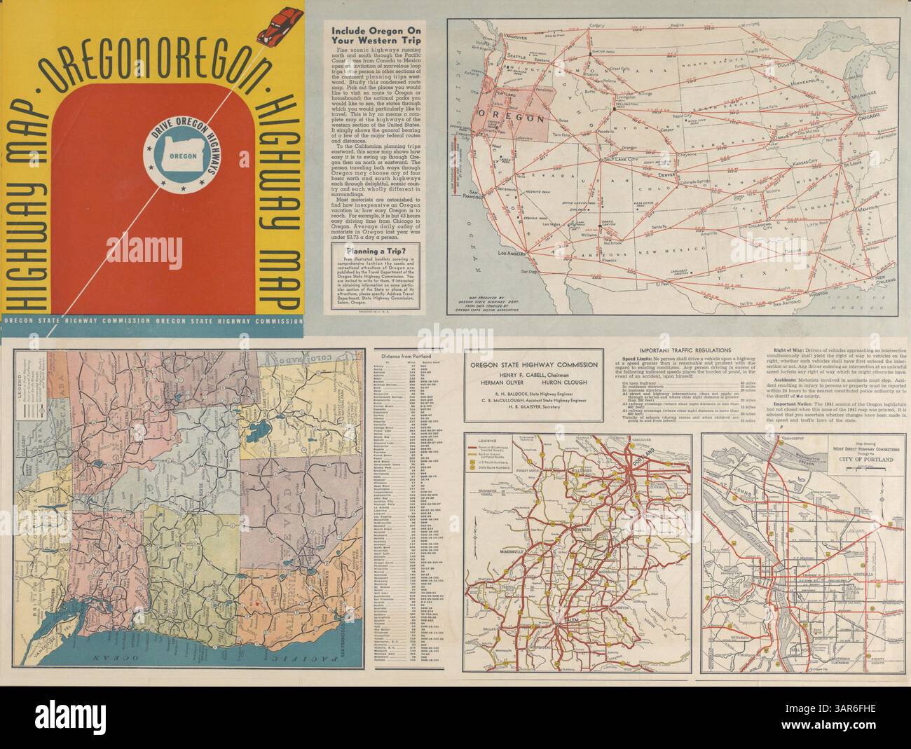 This is a back view of the State Highway Department's map of Oregon ...