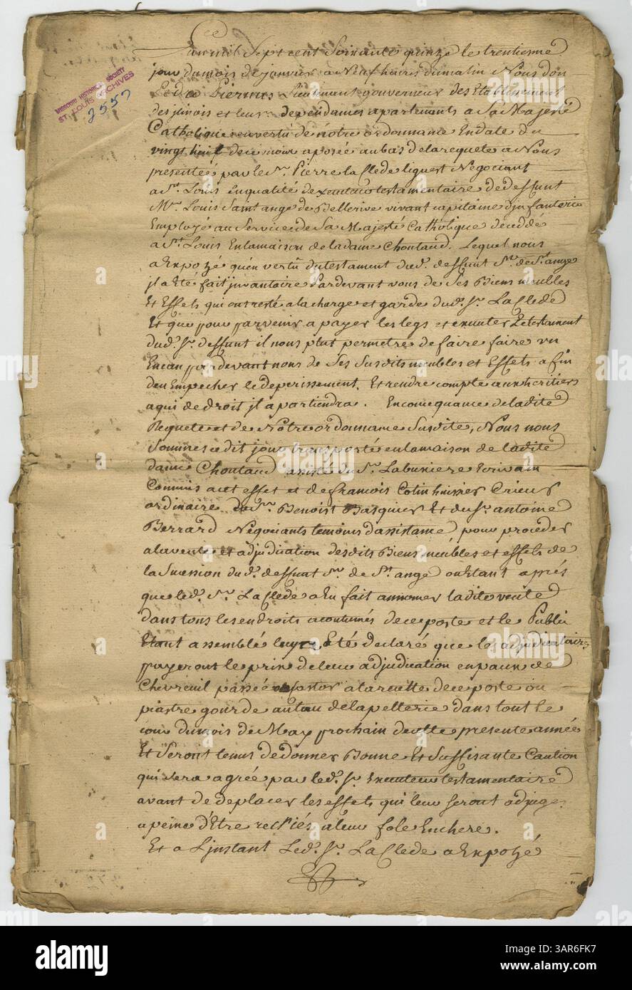 The 1775 estate sale of Louis de Bellerive St. Ange offers insight into ...