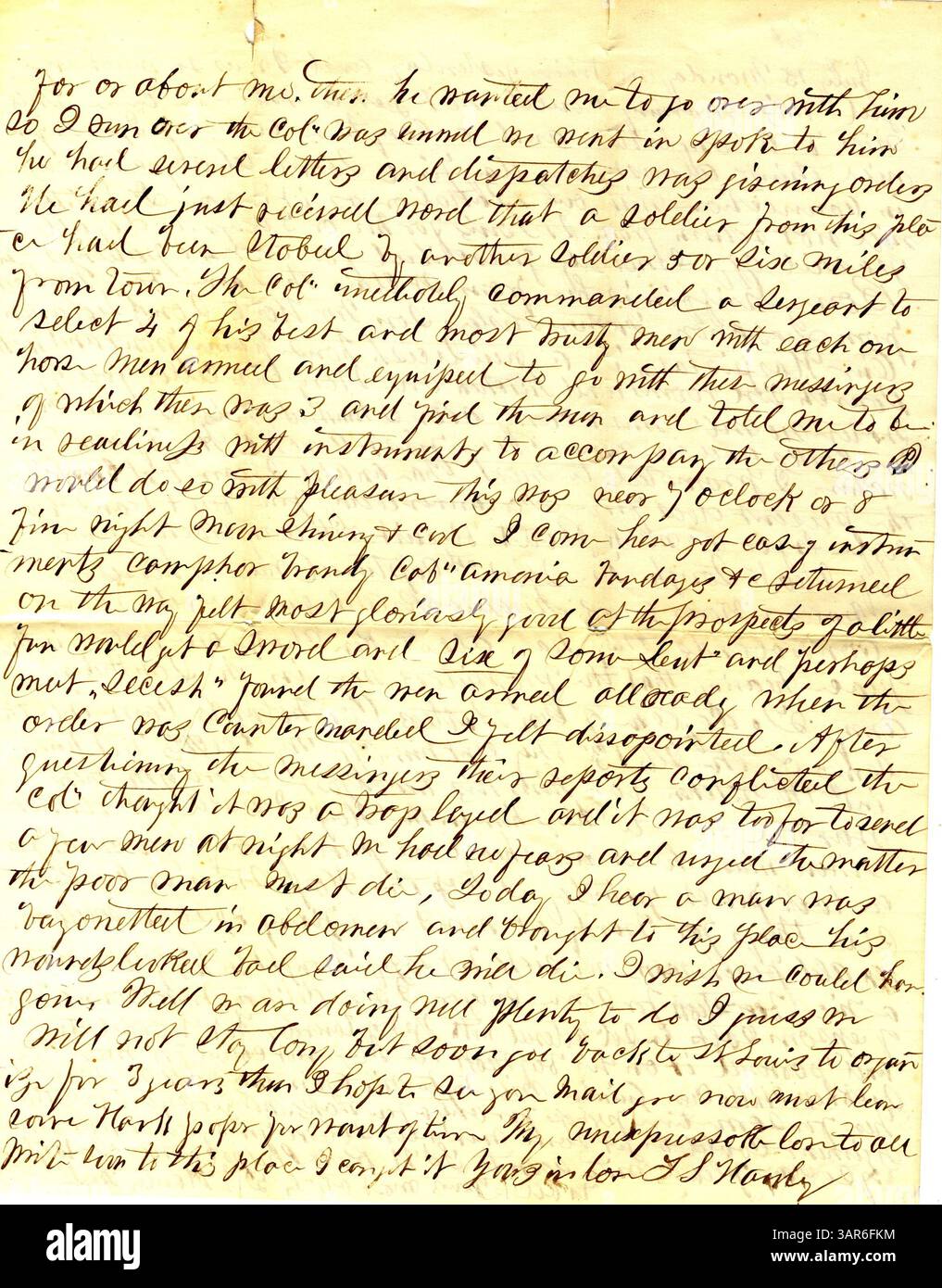 In this letter, T.S. Hawley, writing from Camp Rolla, Missouri ...