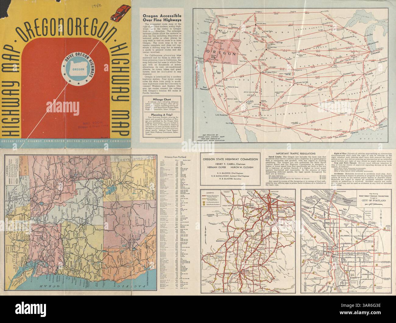 The reverse side of the map from the State Highway Department of Oregon ...