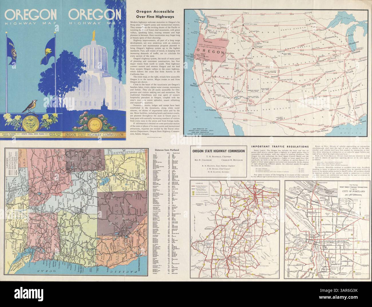 This map from the Oregon State Highway Department shows the main ...