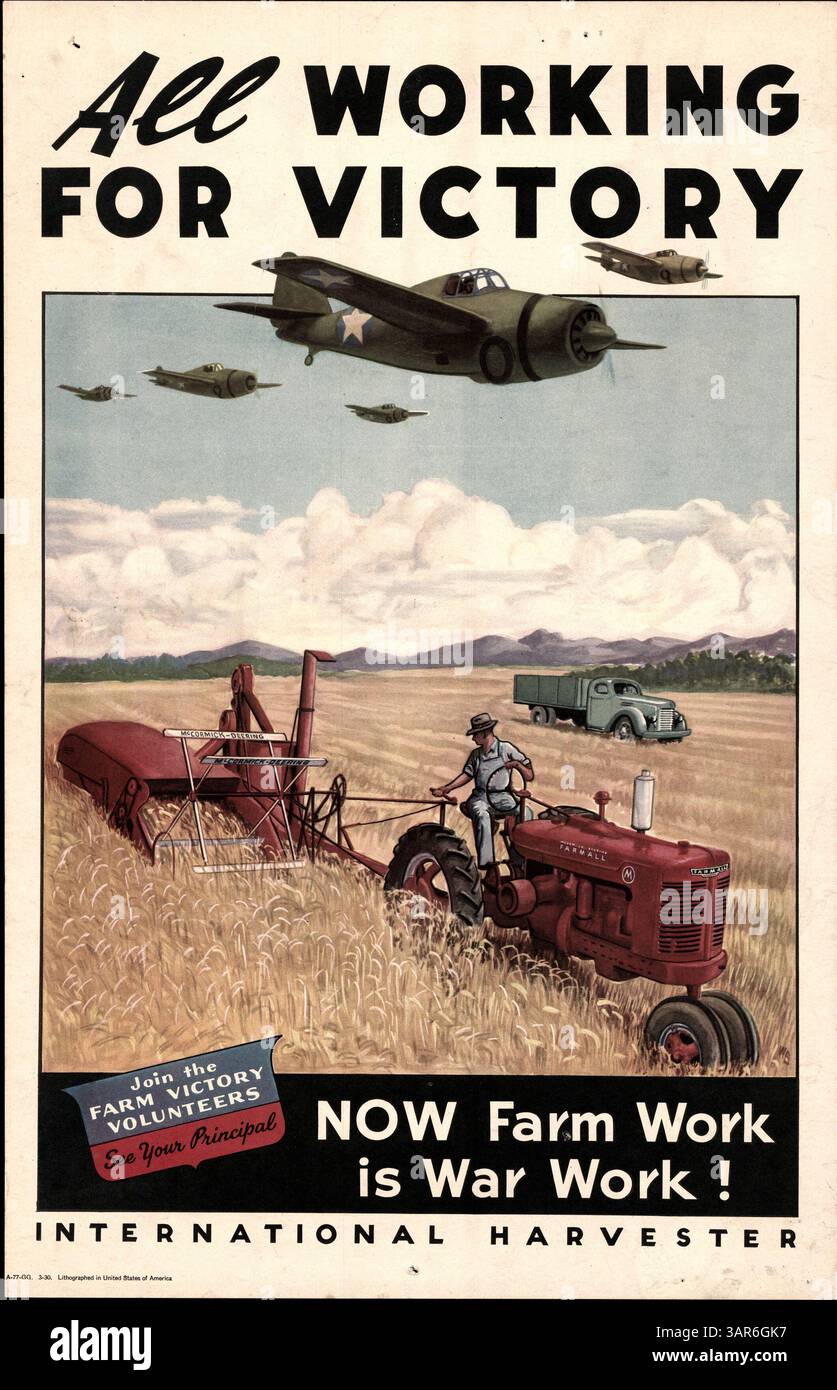 This World War II-era poster promotes farm work as part of the war ...
