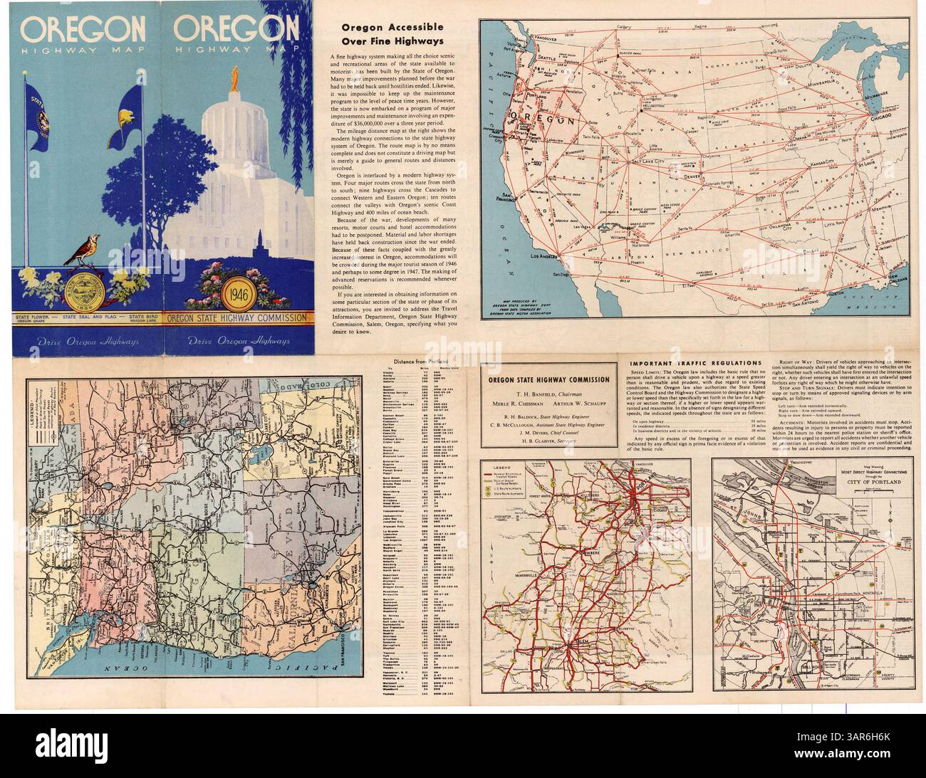 The back of this State Highway Department map of Oregon shows main ...