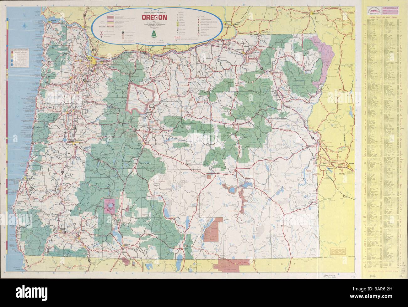 Official highway map of Oregon, including relief spot heights, an index ...