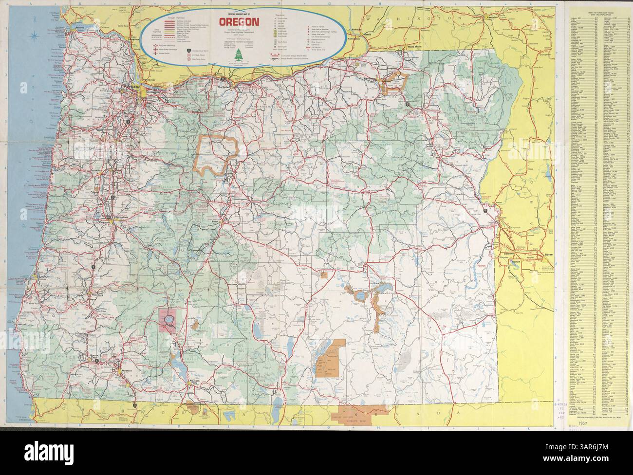 This official Oregon highway map includes relief shown by spot heights ...