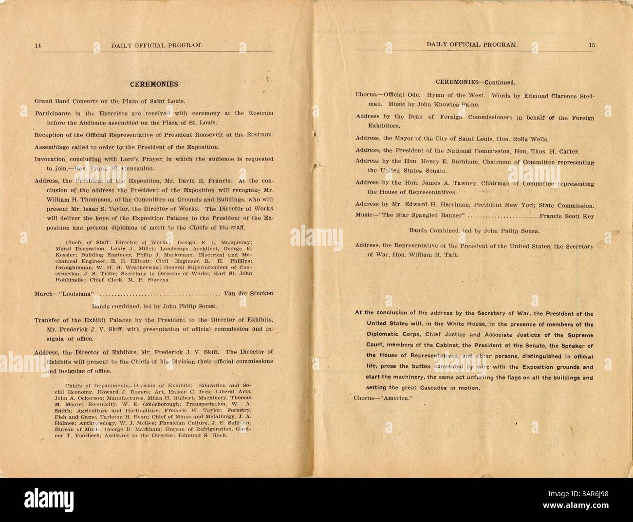 A program booklet for the Louisiana Purchase Exposition featuring event ...