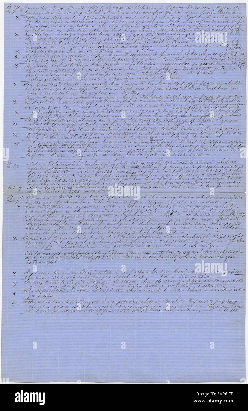 Historical record of land transactions and deeds for St. Louis blocks 1 ...