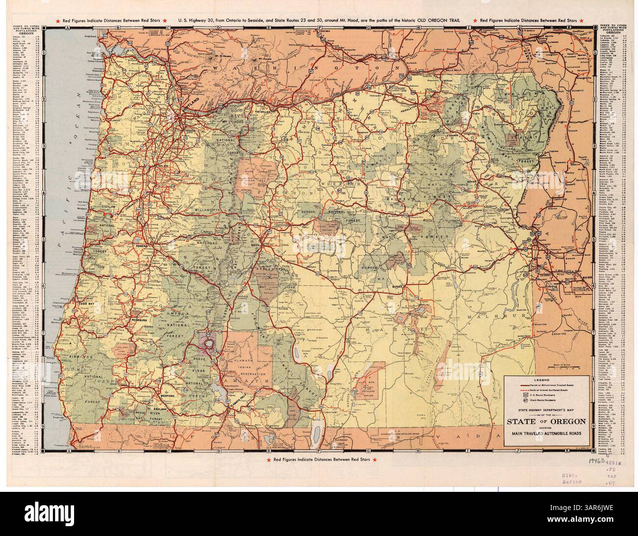This map from the State Highway Department details the main automobile ...