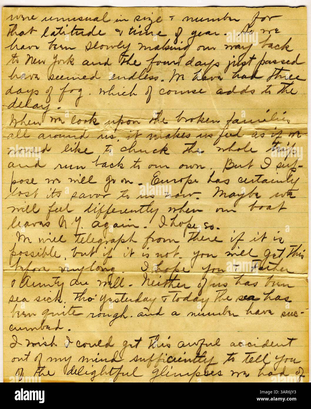 Katherine Hurd's letter to her mother, dated April 18, 1912, recounts ...