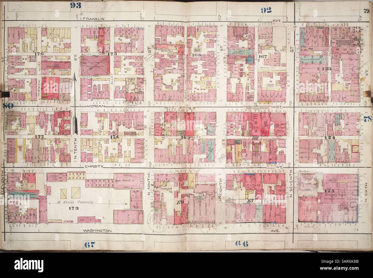 This fire insurance map, created in 1876, depicts detailed building ...