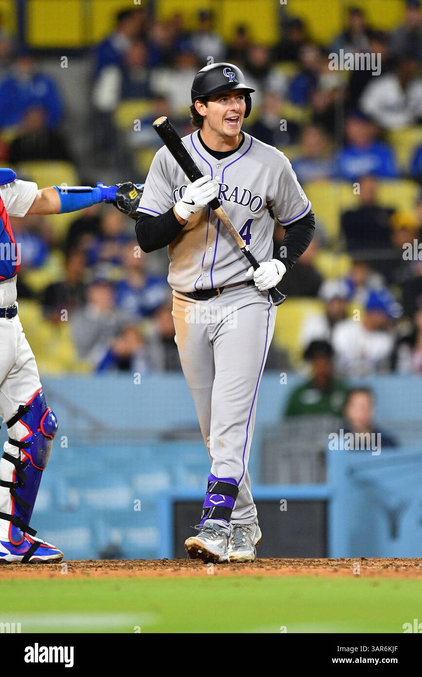 LOS ANGELES, CA - APRIL 16: Colorado Rockies first baseman Michael ...
