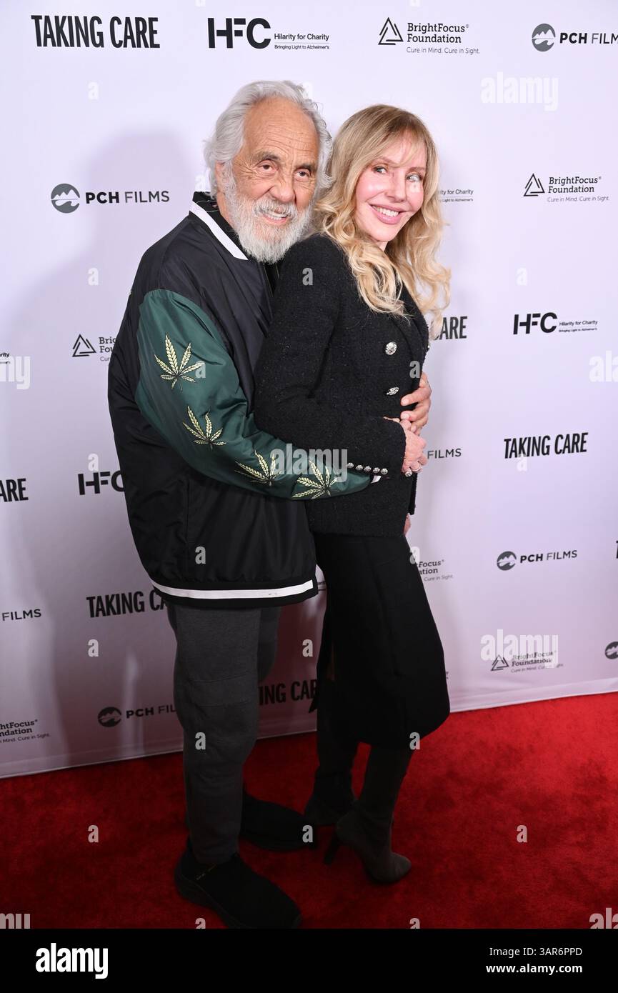 Los Angeles, CA USA - April 16, 2025: Tommy Chong, Shelby Chong attends ...