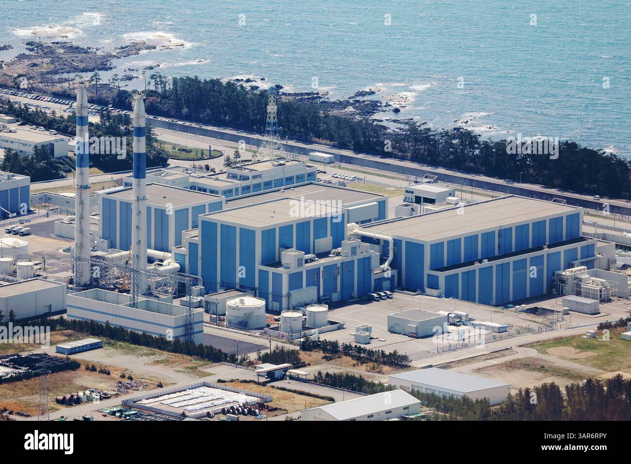 An aerial photo shows Shika Nuclear Power Plant of Hokuriku Electric ...