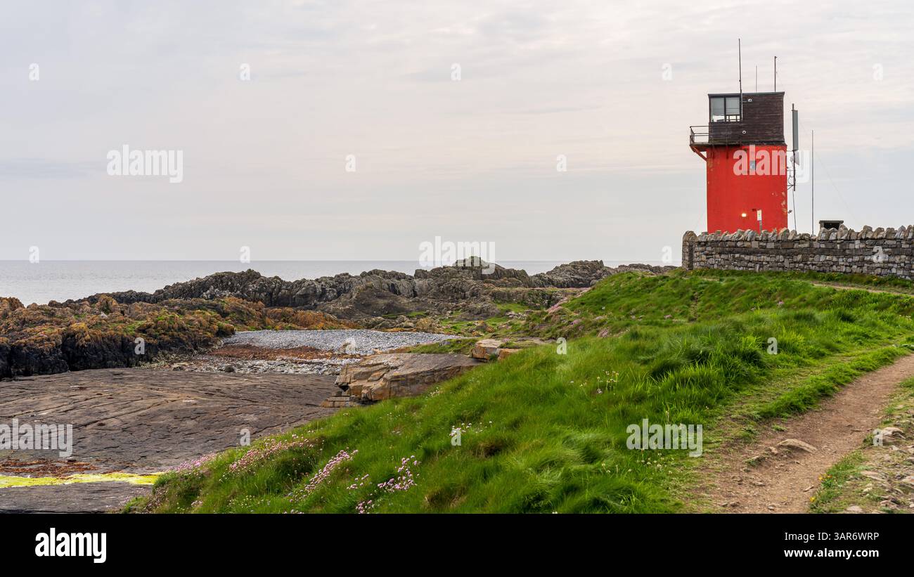 The Scarlett Point Tower on the shores of the Irish Sea in Scarlett ...