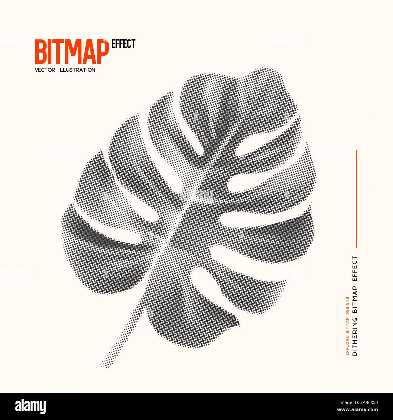Monochrome exotic monstera leaf Stock Vector Images - Alamy