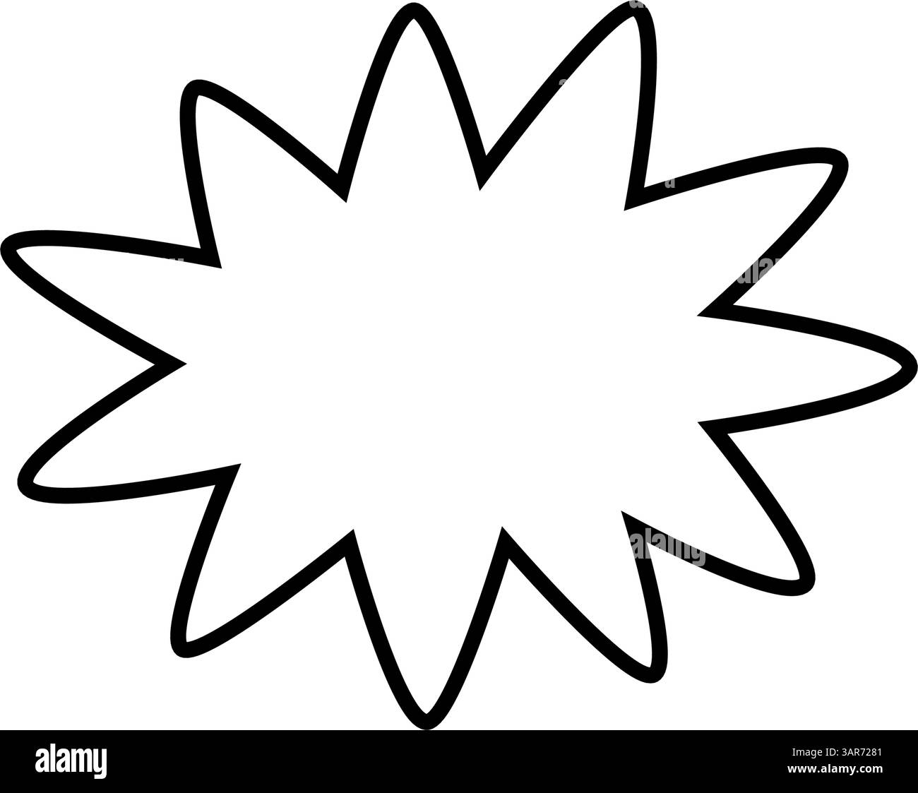 Cute doodle star explosion line shape. Journal bullet sticker. Diary ...