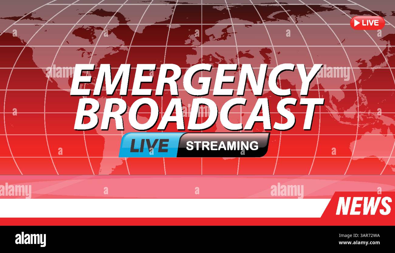 Red and white vector illustration with global map background ...